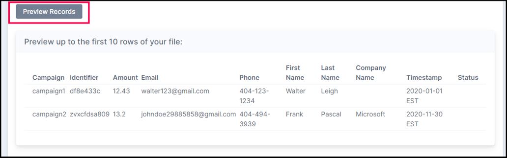 Understanding the Sample CSV File