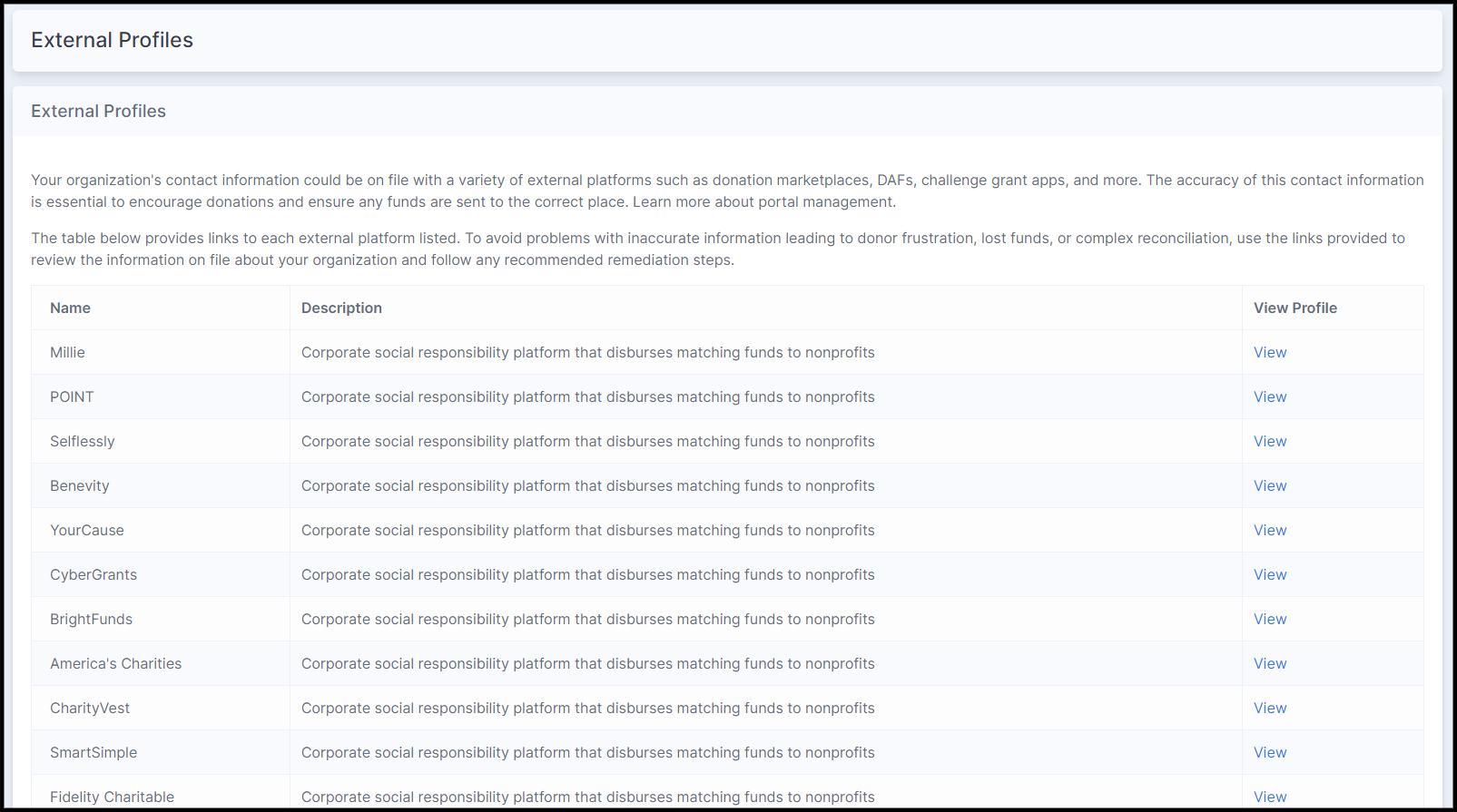 Getting Started: External Profiles