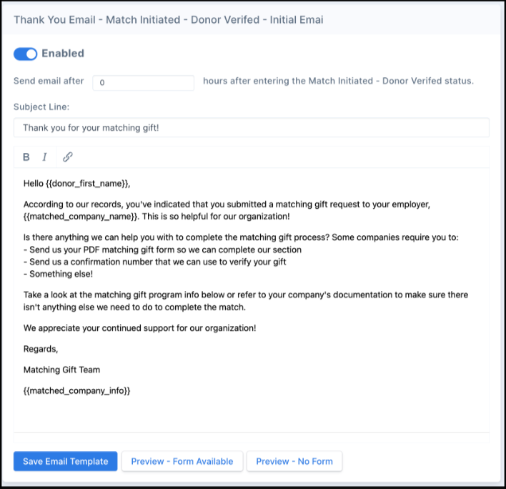 Understanding the Automated Email Streams - Double the Donation Matching