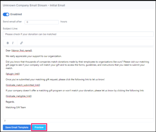 Previewing Emails